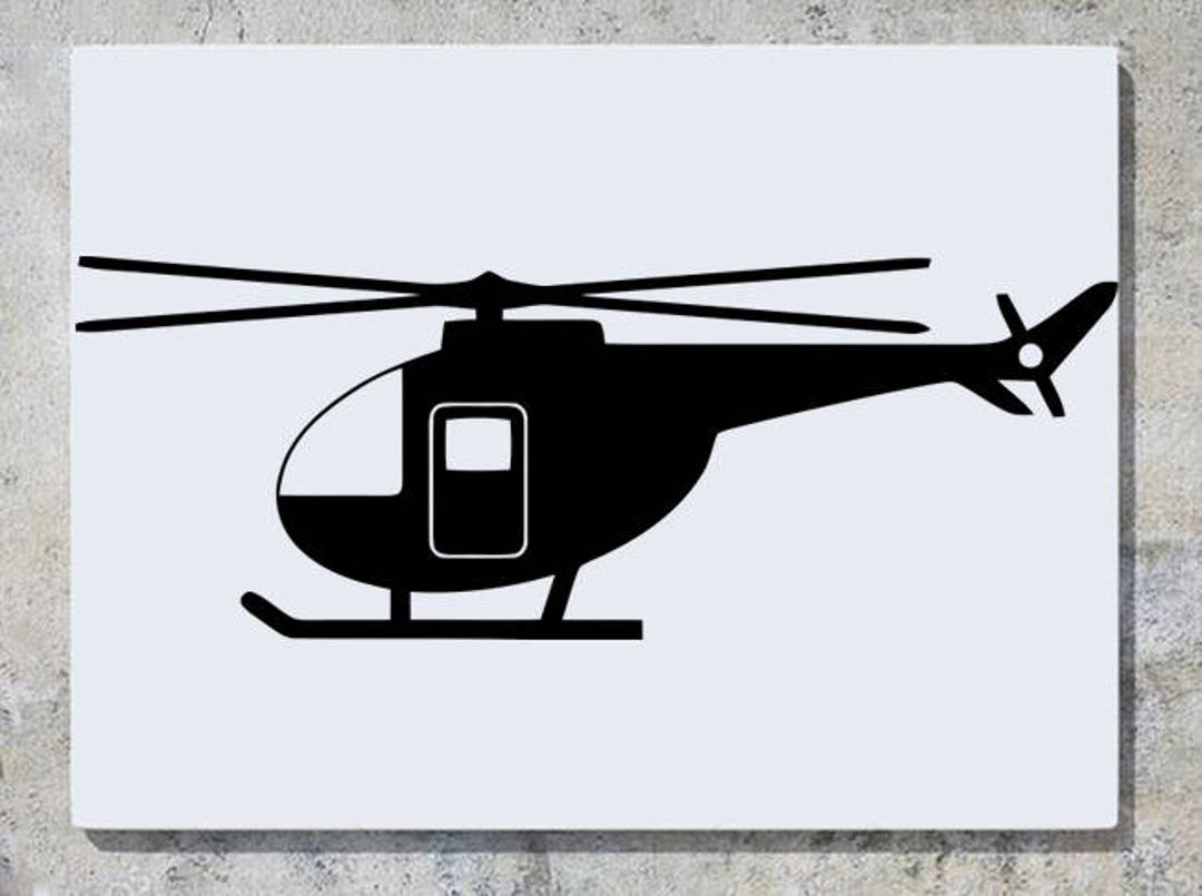 Helicopter Silhouette Chopper Aircraft - Bedroom Wall Art Sticker ...