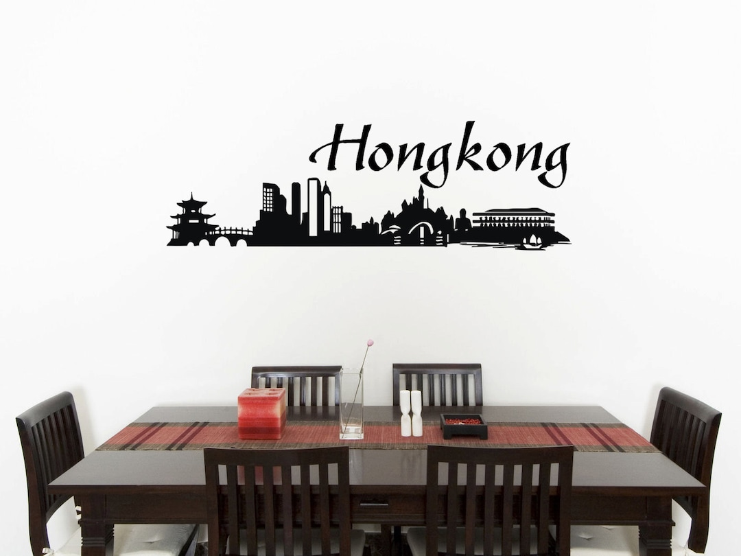 Hong Kong Skyline Bedroom Wall Art Sticker Picture Decal - Etsy