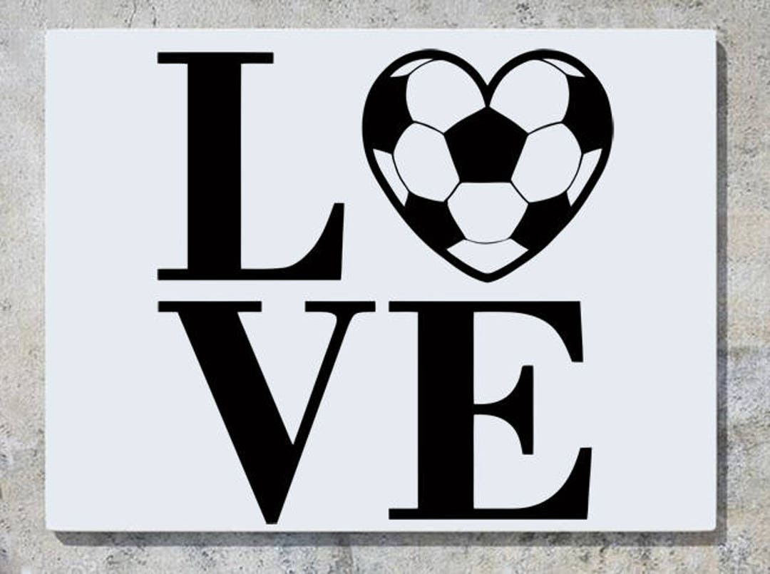 Love Football Soccer Sports Bedroom Wall Art Sticker Picture Decal - Etsy