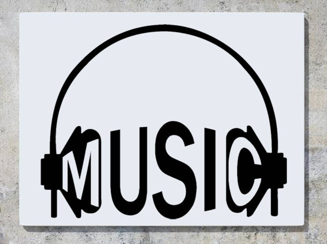 Music Headphones -logo Sign Wall Art Sticker Picture Decal - Etsy