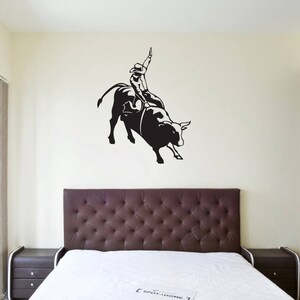 Bull Riding Rodes Bedroom Wall Art Sticker Picture Decal - Etsy