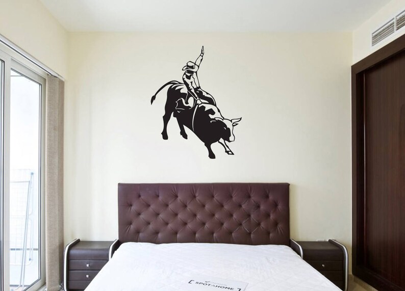 Bull Riding Rodes Bedroom Wall Art Sticker Picture Decal | Etsy