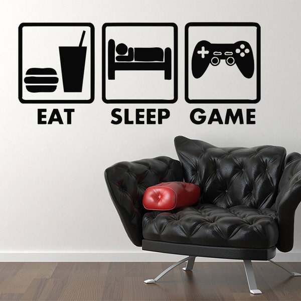 Eat Sleep Game Vinyl Wall Sticker - Etsy