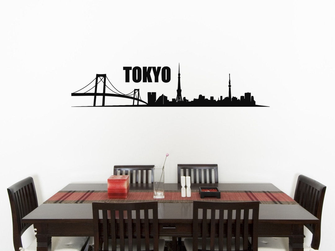 Tokyo Skyline Bedroom Wall Art Sticker Picture Decal - Etsy