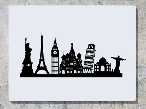 Famous Landmarks Statue of Liberty Eiffel Towerbig | Etsy