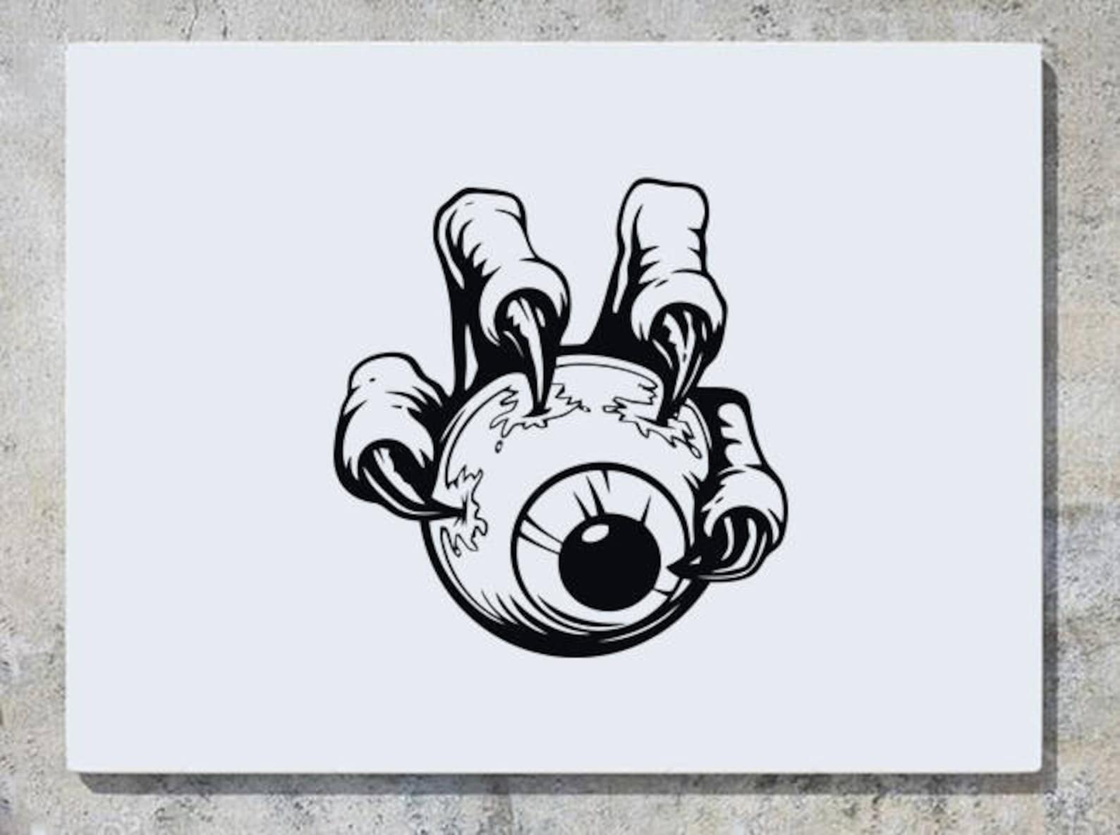 Eyeball Hand Monster Creepy Halloween Bedroom Wall Art Sticker | Etsy