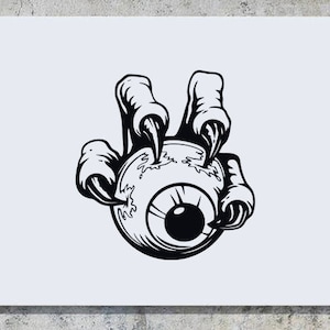 Eyeball Hand Monster Creepy Halloween Bedroom Wall Art Sticker Picture ...