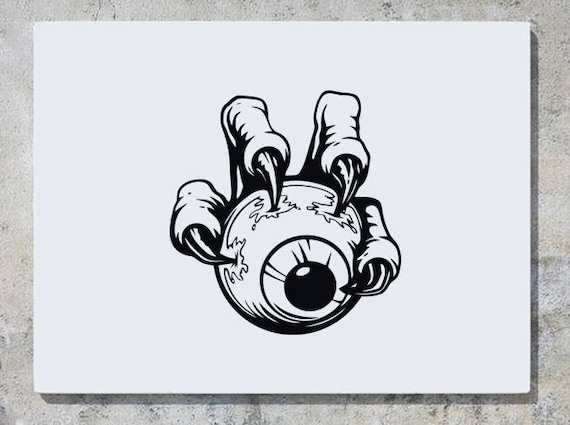 Eyeball Hand Monster Creepy Halloween Bedroom Wall Art Sticker - Etsy