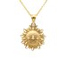 14k Yellow Gold Smiling Sun Charm - Etsy