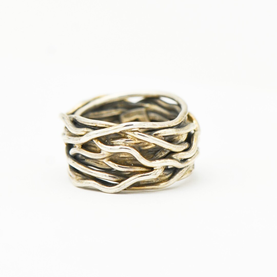 Sterling Silver Braided Ring - Etsy