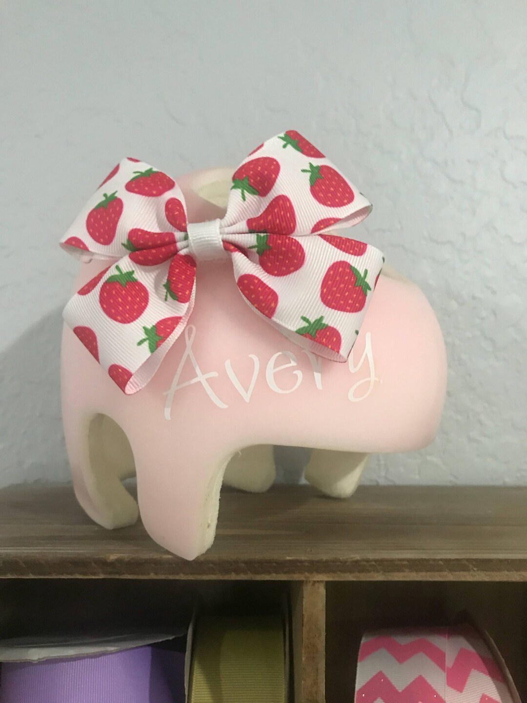 Handmade Helmet Bow STRAWBERRY - Etsy