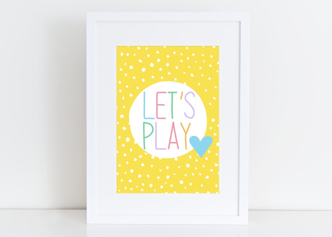 Let's Play - Kids Printable Art , Instant Download, Typrography, Wall ...