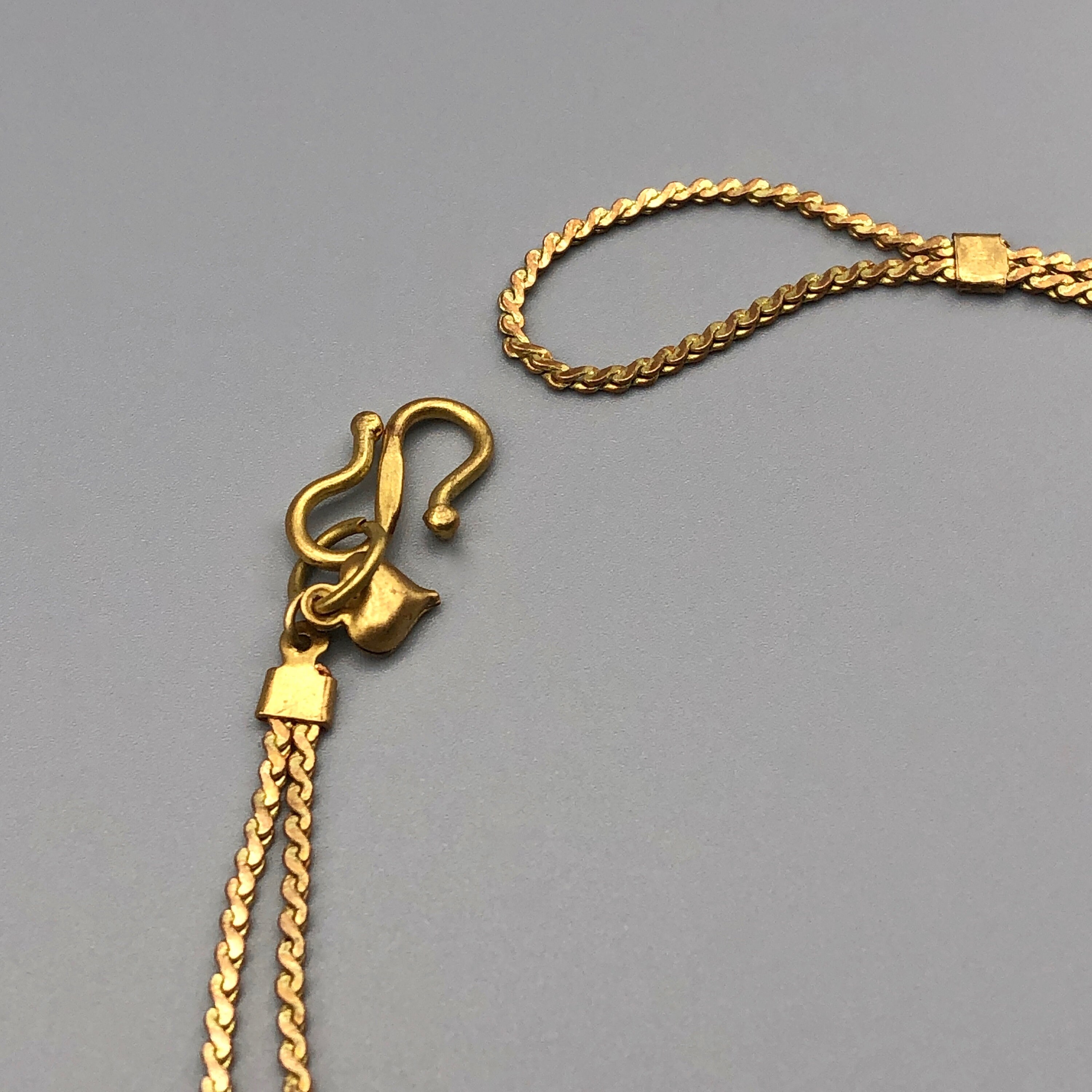 Double Chain Necklace-solid Brass Simple Necklace-layering Chain ...