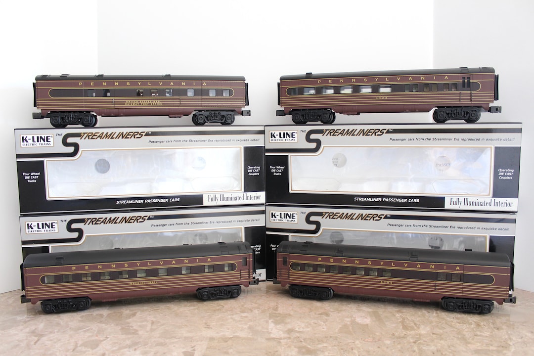 Set of Four K-line Pennsylvania Passenger Cars - K-line Rolling Stock ...