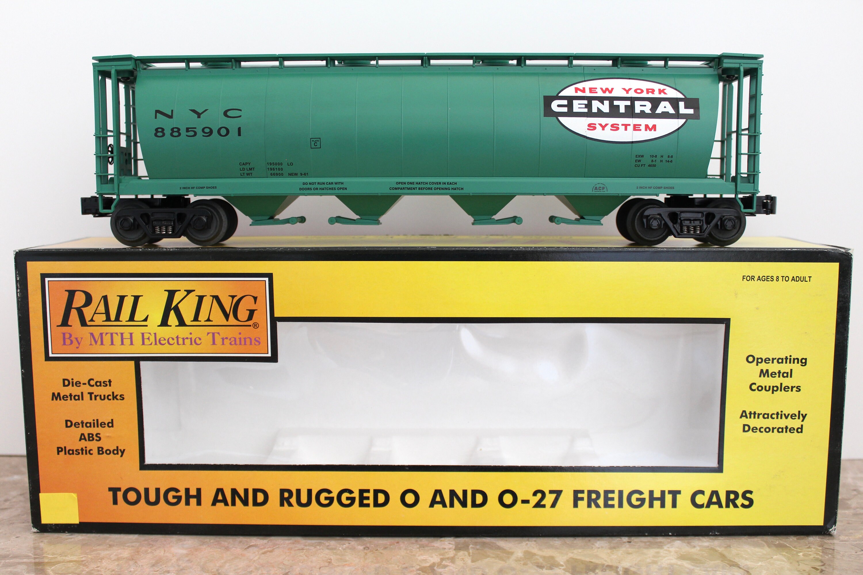 MTH New York Central Four Bay Cylindrical Hopper Car - MTH Rolling ...