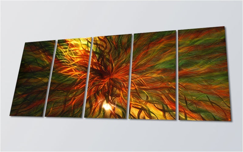 C07 Bright Original Metal Wall Art Modern Abstract Indoor | Etsy