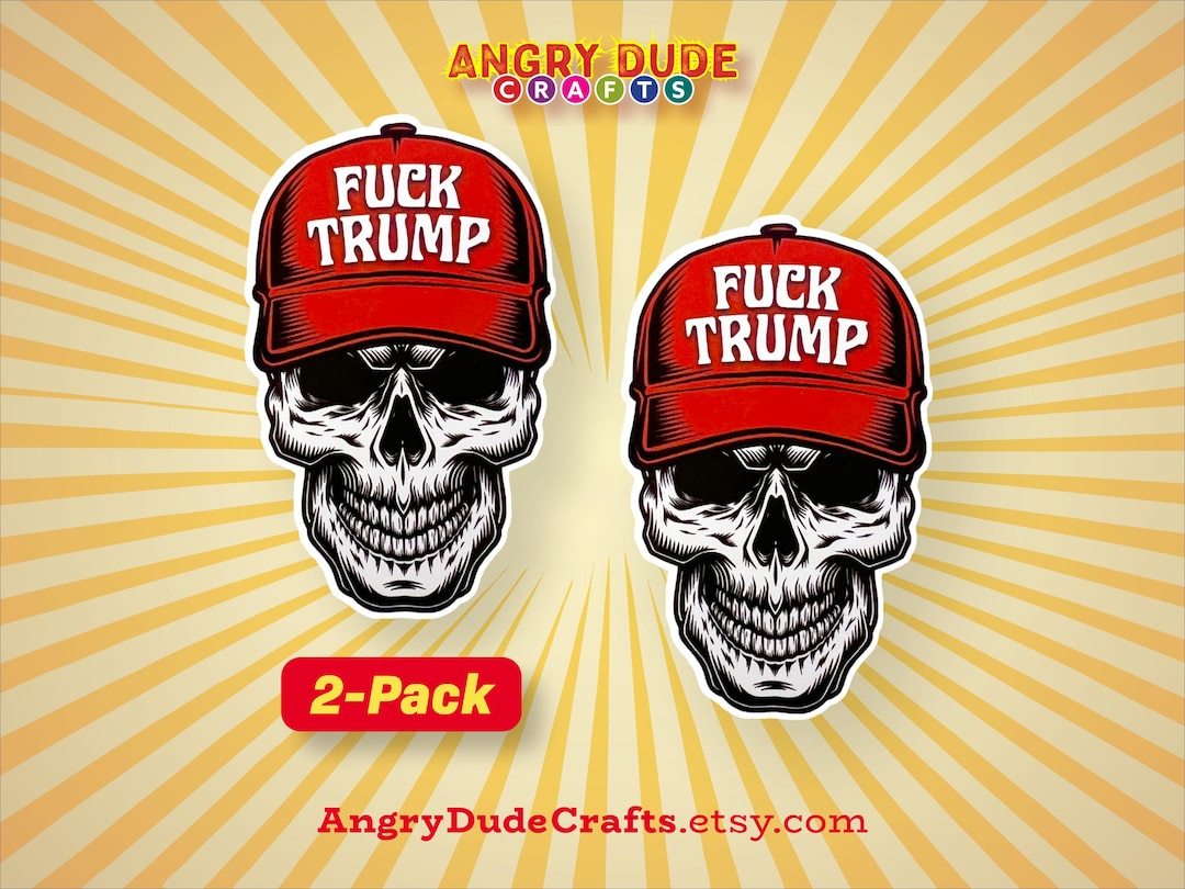 Fuck Trump Red Hat Skull (2-pack) | Anti-trump Waterproof Durable ...