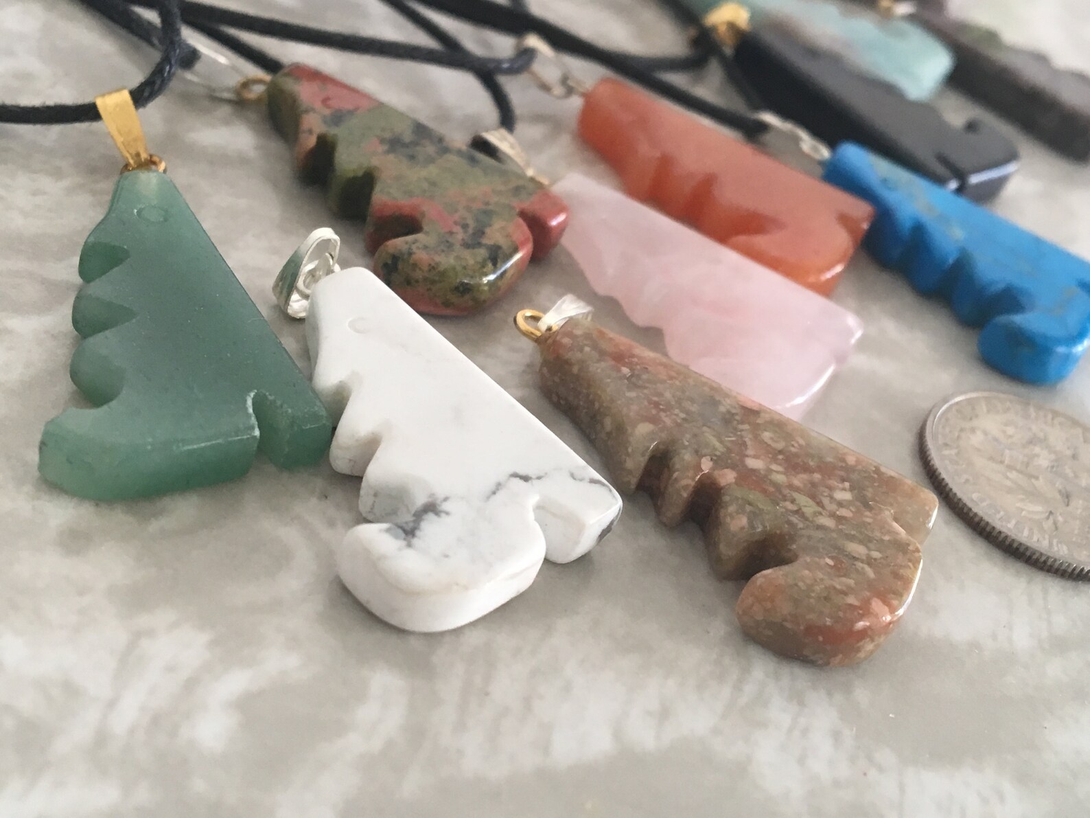 Coyote / Wolf Gemstone Pendant Assorted Stones Coyote Charm | Etsy