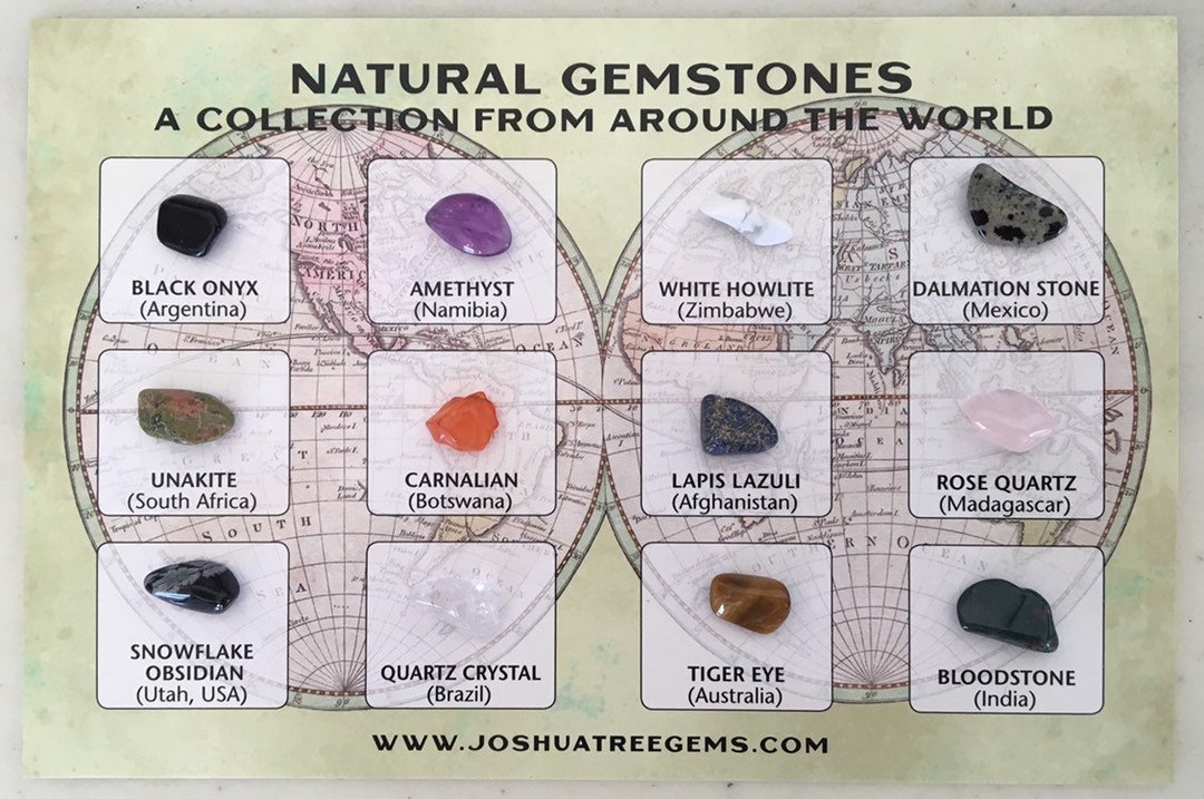 Gemstone Set, Rock Collection, Assorted Natural Gemstones From Around ...