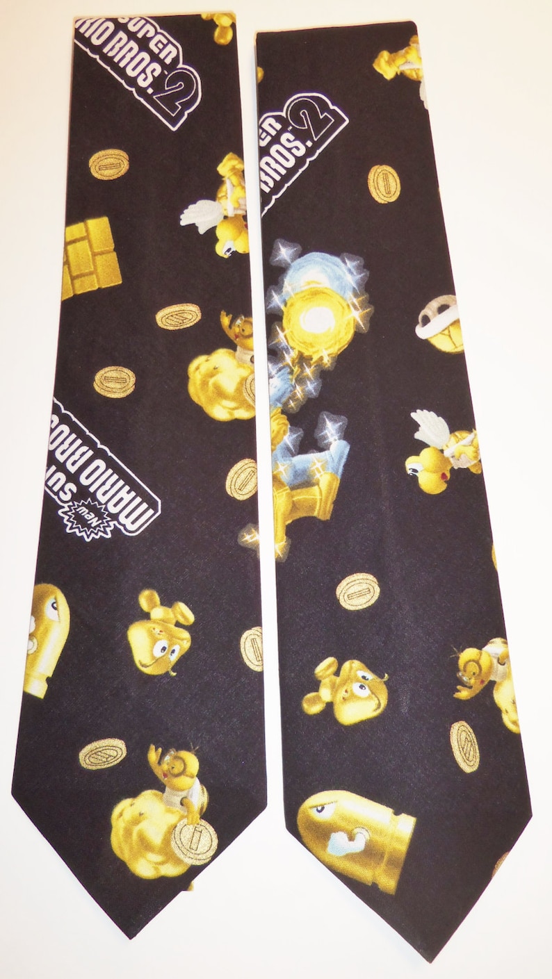 Super Mario Brothers 2 Inspired Adult Necktie in Black and - Etsy