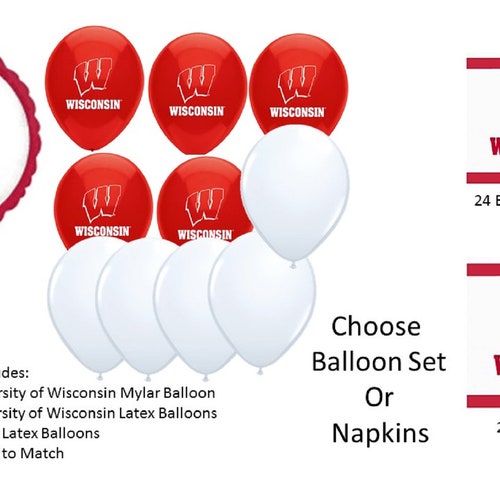 University of Wisconsin Balloons Badgers Balloons University - Etsy