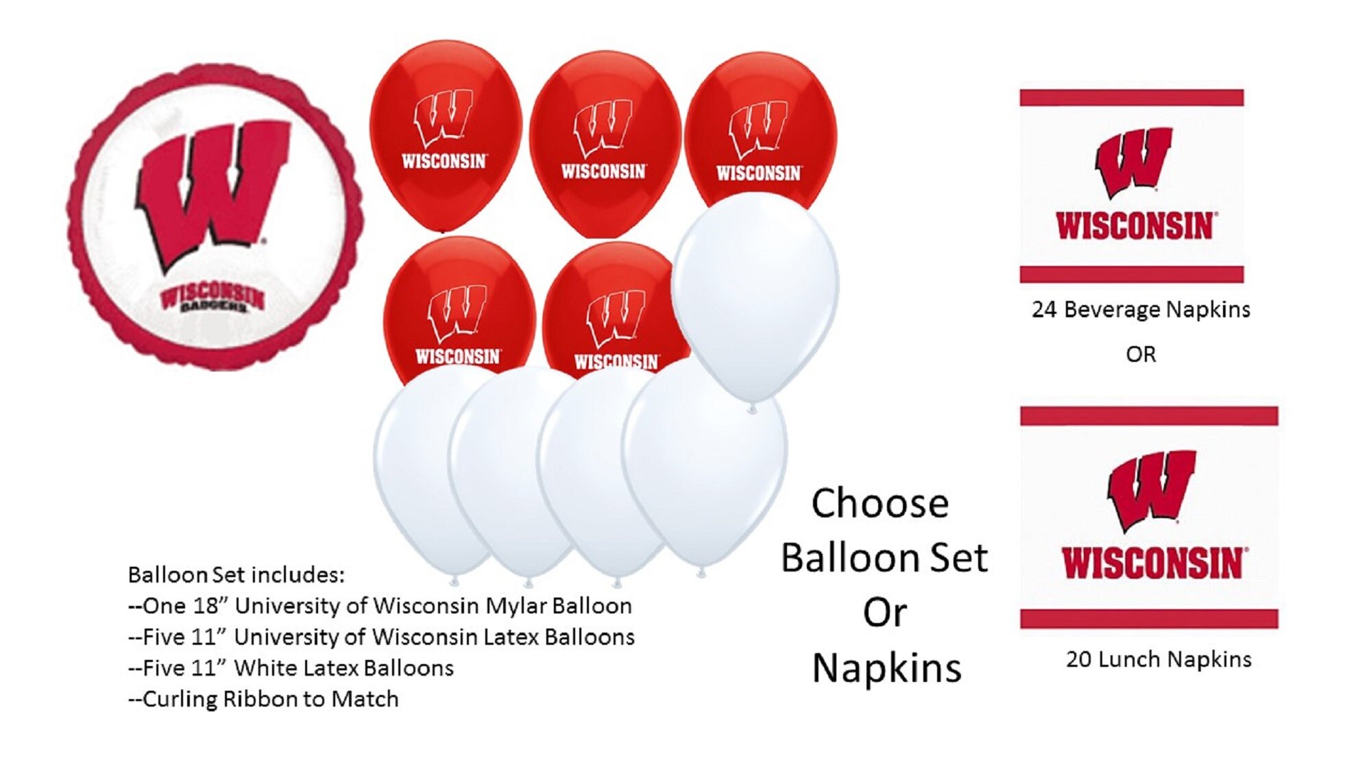 University of Wisconsin Balloons Badgers Balloons University - Etsy