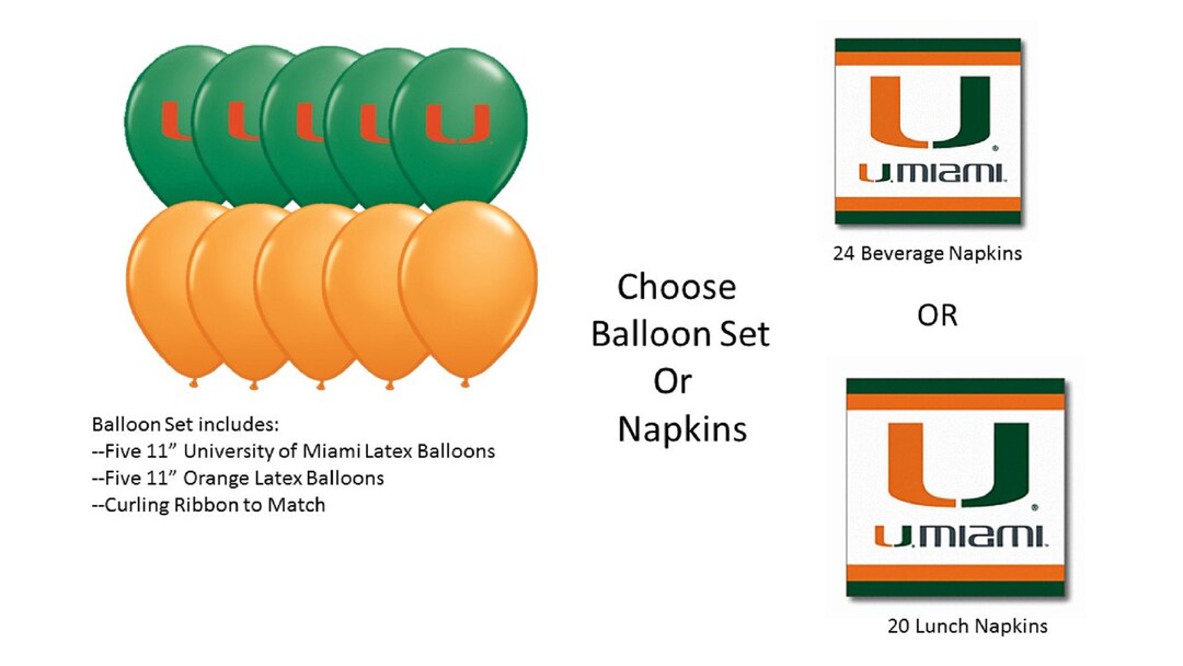 University of Miami Balloons University of Miami Hurricanes - Etsy