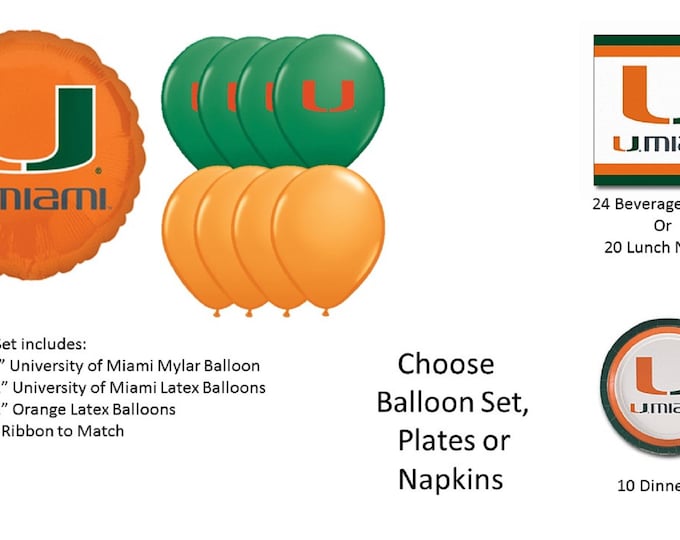 University of Miami Balloons, University of Miami Hurricanes Balloons ...