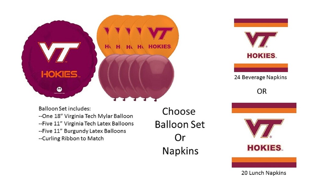Virginia Tech University Balloons, Virginia Tech University Hokies ...