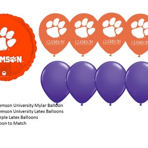 Clemson University Balloons, Clemson Tigers Balloons, Clemson Napkins ...