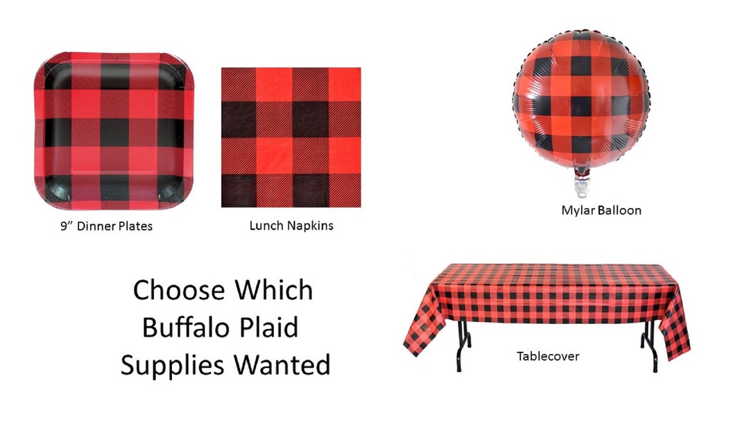 Buffalo Plaid Dinner Plates, Buffalo Plaid Dessert Plates, Buffalo ...
