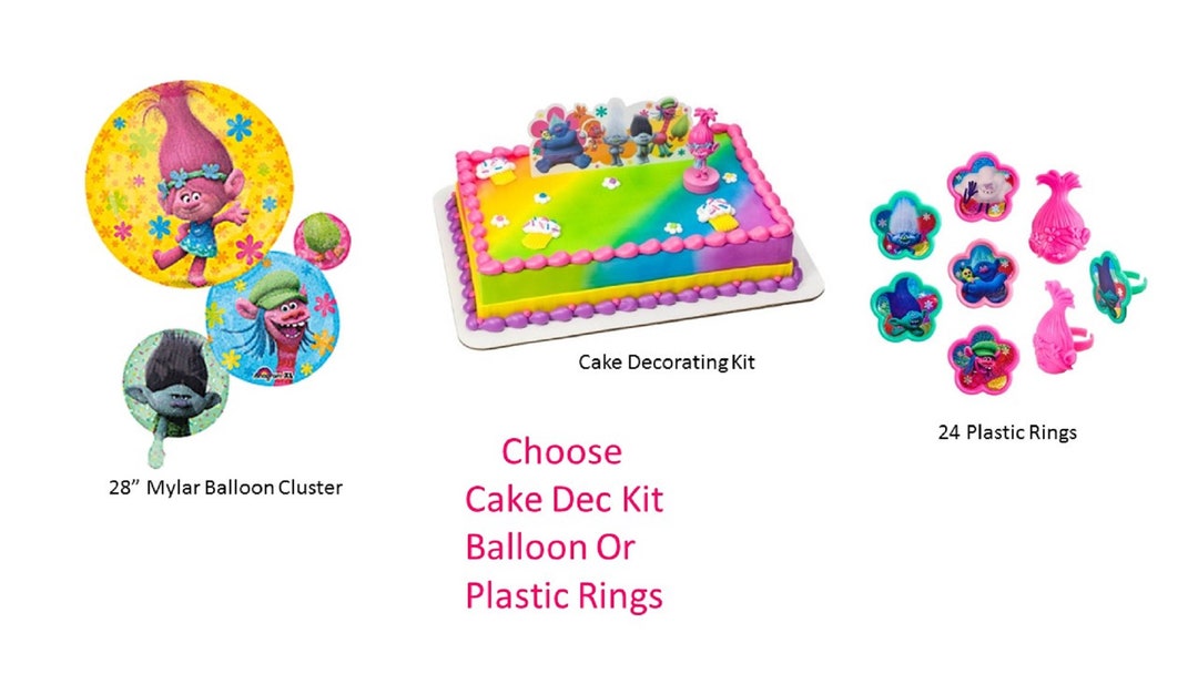 Trolls Balloon, Trolls Rings, Trolls Cake Decorating Kit - Etsy