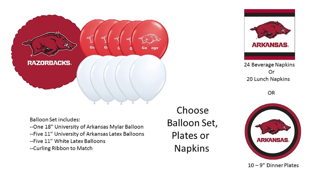University of Arkansas Balloons Razorbacks Balloons - Etsy
