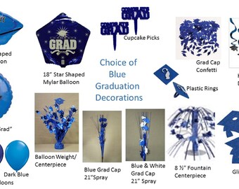 Blue Graduation Cupcake Toppers Printable 2023 Graduation - Etsy