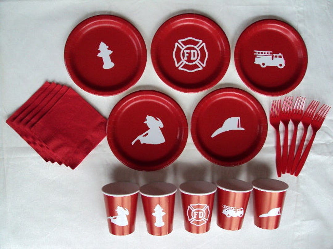 Fire Department Tableware Set for 5 People - Etsy