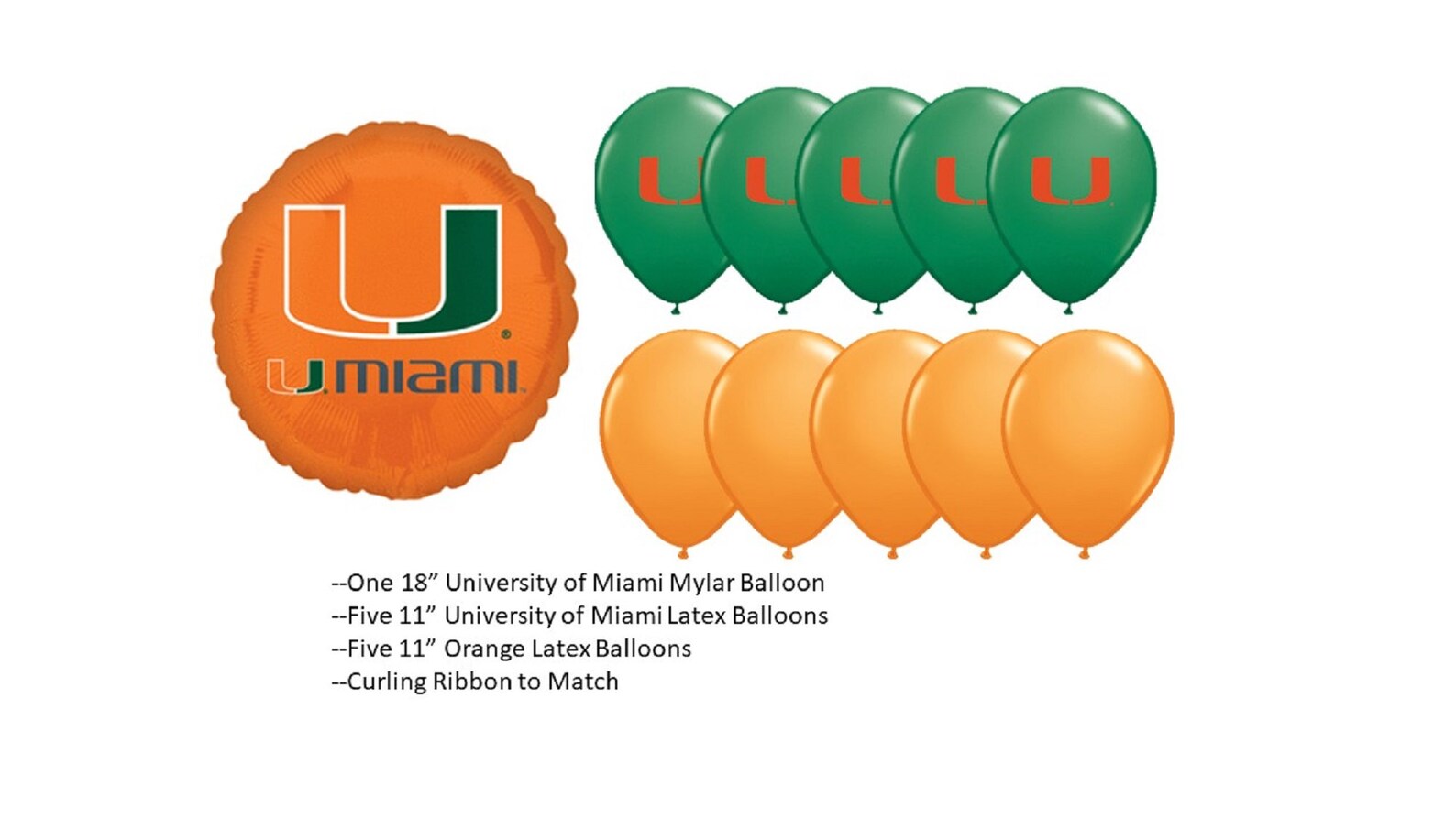 University of Miami Balloons University of Miami Hurricanes - Etsy