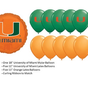 University of Miami Balloons University of Miami Hurricanes - Etsy