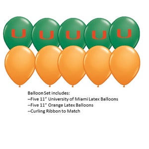 University of Miami Balloons University of Miami Hurricanes - Etsy