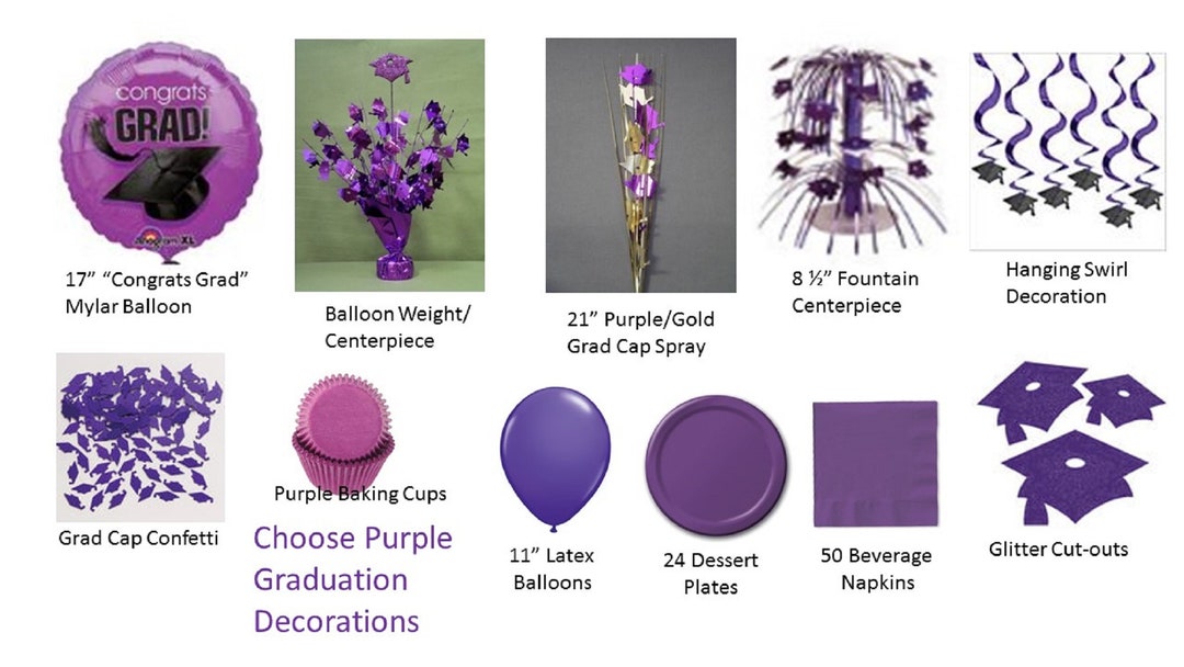 Purple Graduation Decorations Purple Grad Mylar Balloons - Etsy