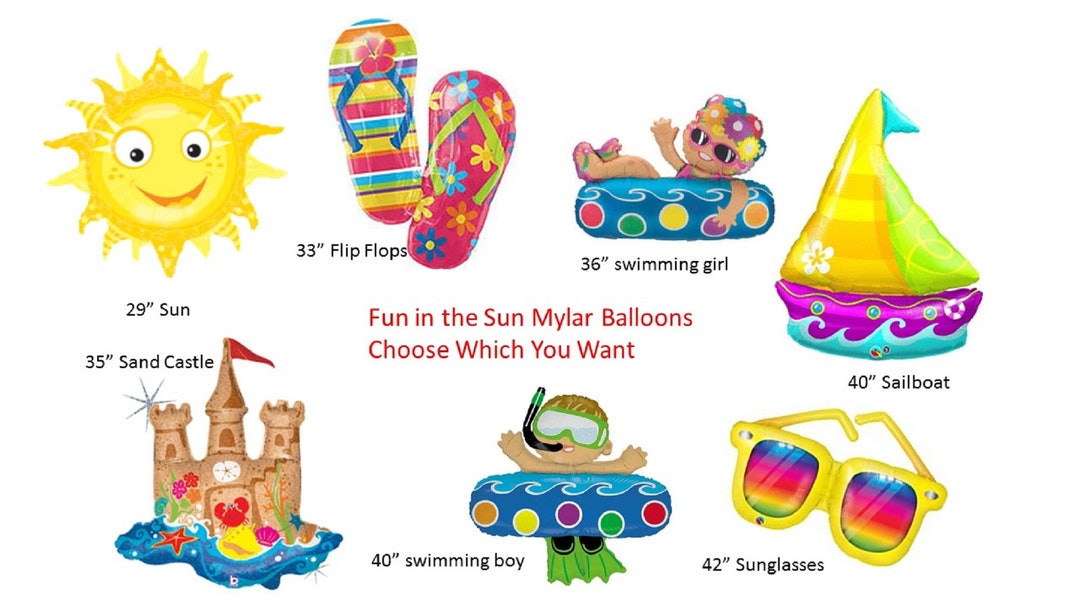 Fun in the Sun Balloons, Summer Fun Balloons, Sun Balloon, Sailboat ...
