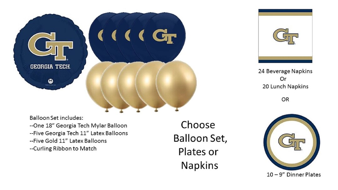Georgia Tech Balloons, Georgia Techyellow Jackets Balloons, Georgia ...