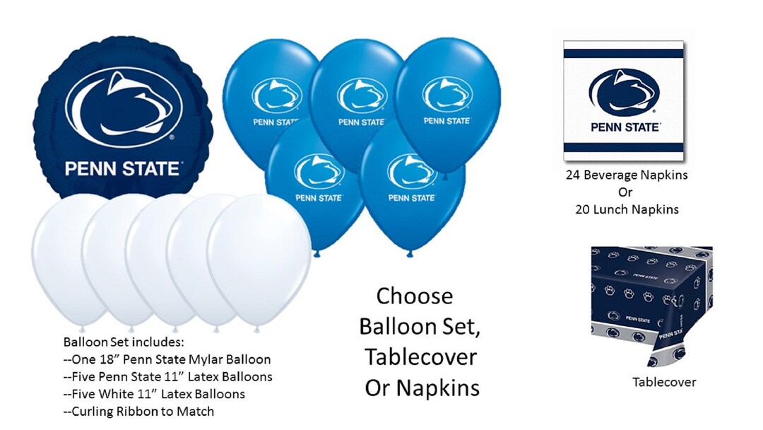 Penn State University Balloons Penn State Napkins Penn State - Etsy