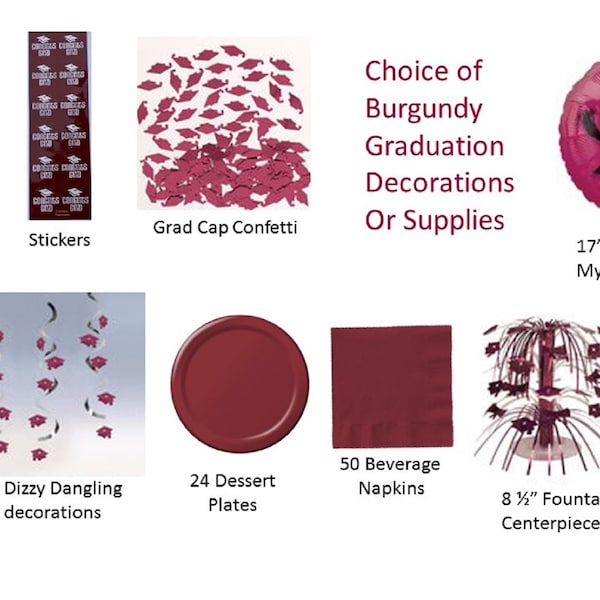 Burgundy Graduation Decorations - Etsy