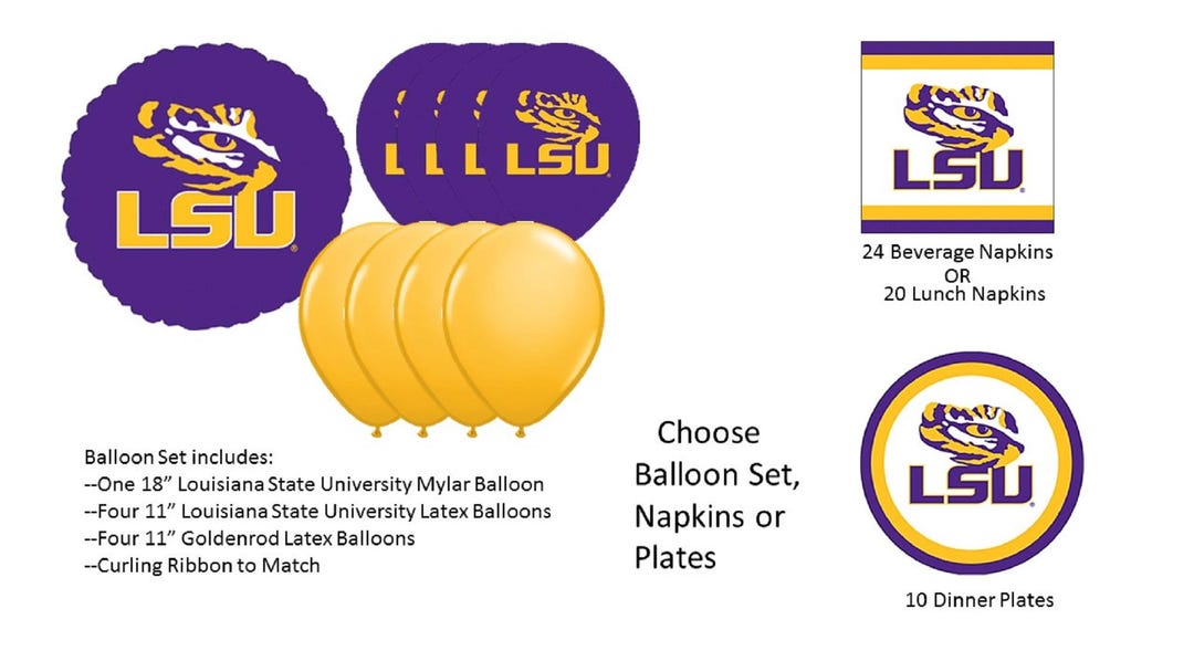 Louisiana State University Balloons, LSU Balloons, Louisiana State ...