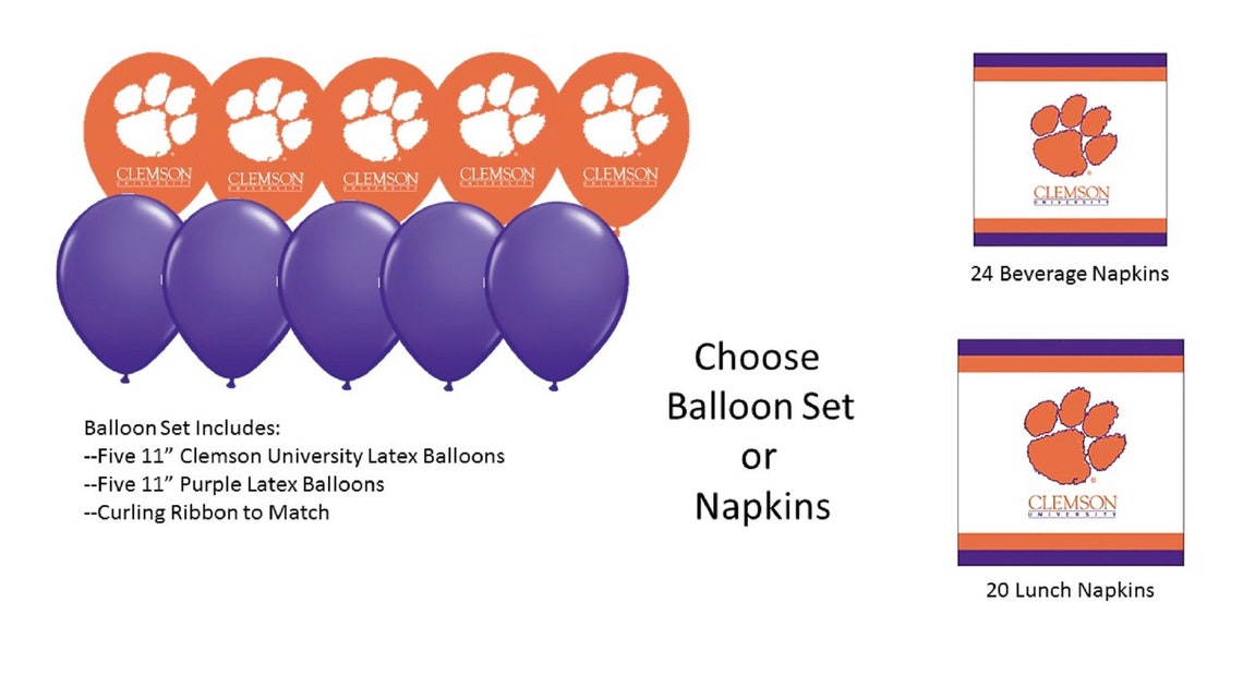 Clemson University Balloons Clemson Tigers Balloons Clemson - Etsy