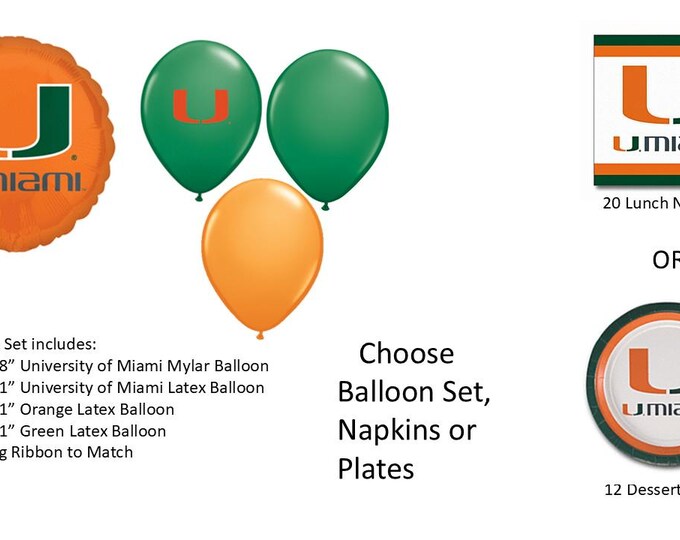 University of Miami Balloons, University of Miami Hurricanes Balloons ...