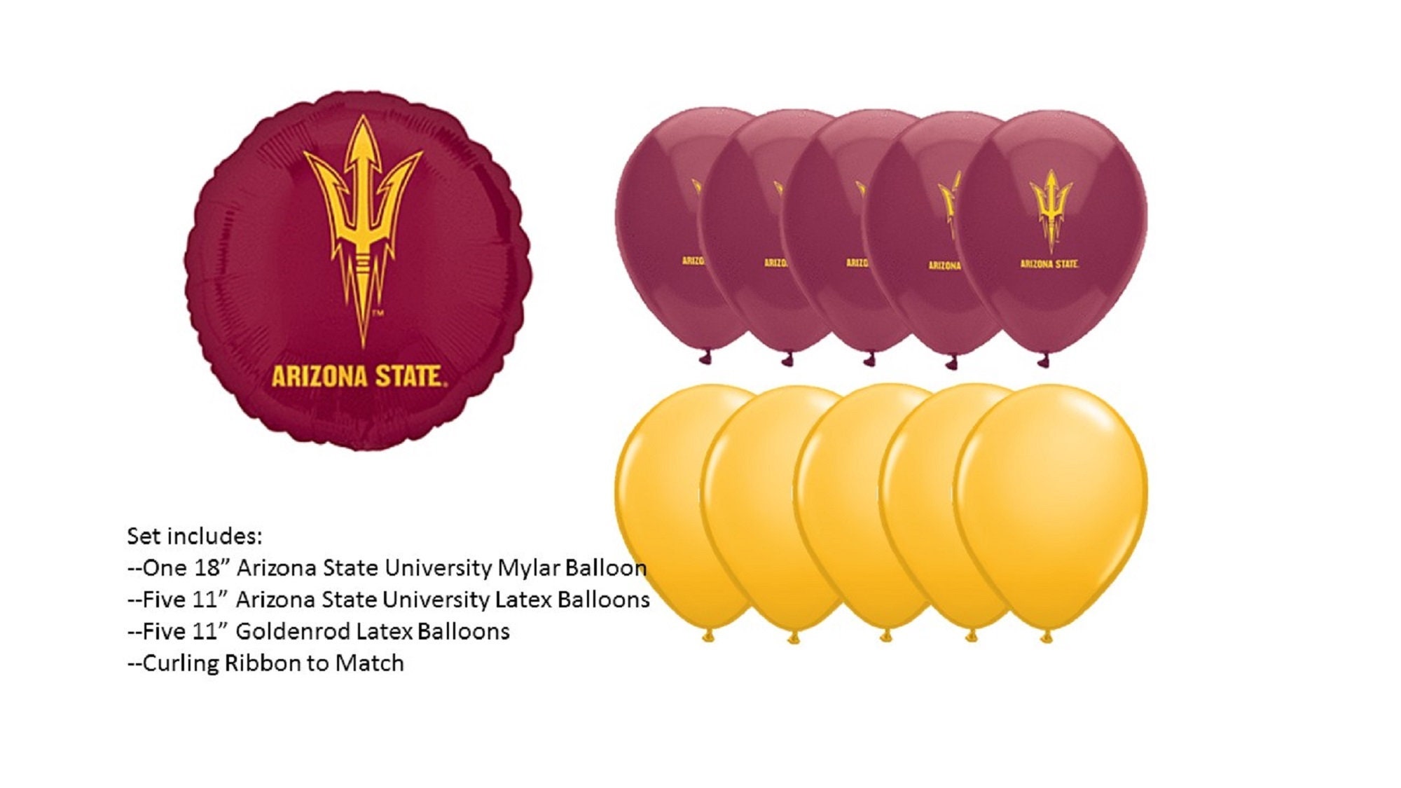Arizona State Balloons Sun Devils Balloons Arizona State - Etsy
