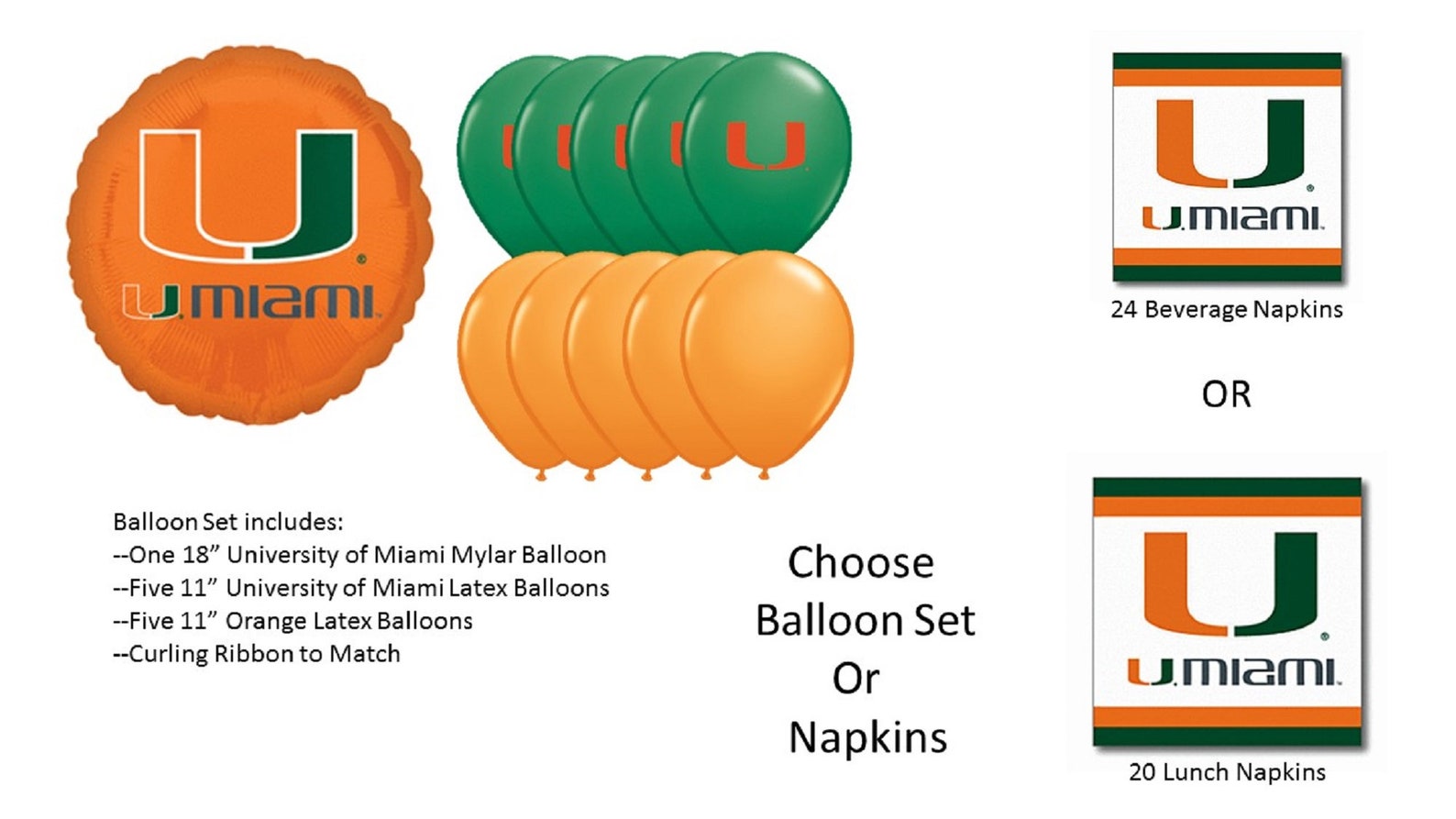 University of Miami Balloons University of Miami Hurricanes - Etsy