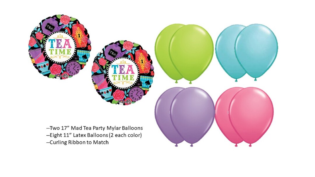 Tea Party Balloon Set, Mad Tea Party Balloons - Etsy