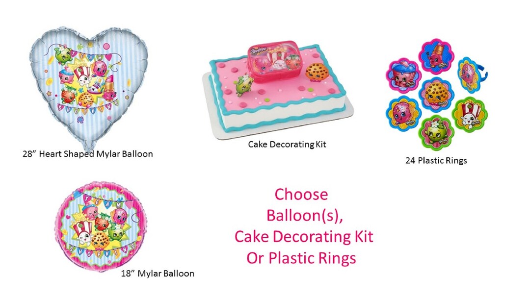 Shopkins Balloon Set, Shopkins Rings, Shopkins Cake Decorating Kit - Etsy